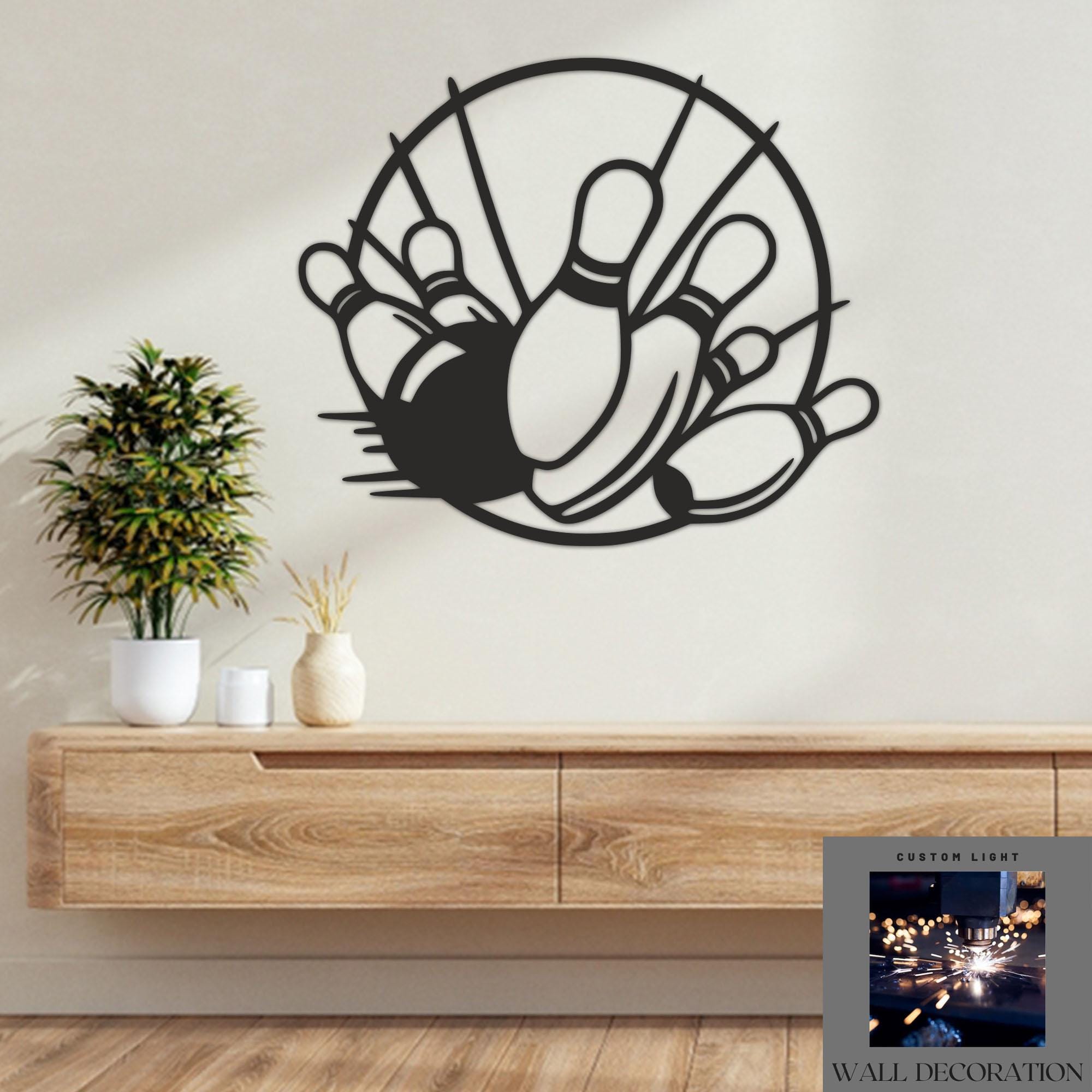 Metal Wall Art, Bowling Sign Wall Decor, Metal Wall Decor, Bowling Ball ...