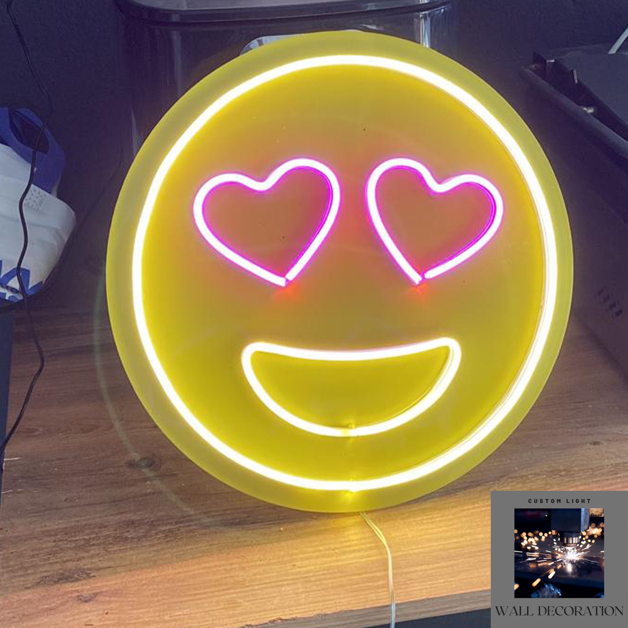Smile Face Neon Sign,custom Neon Light Sign,led Custom Light Neon Home ...
