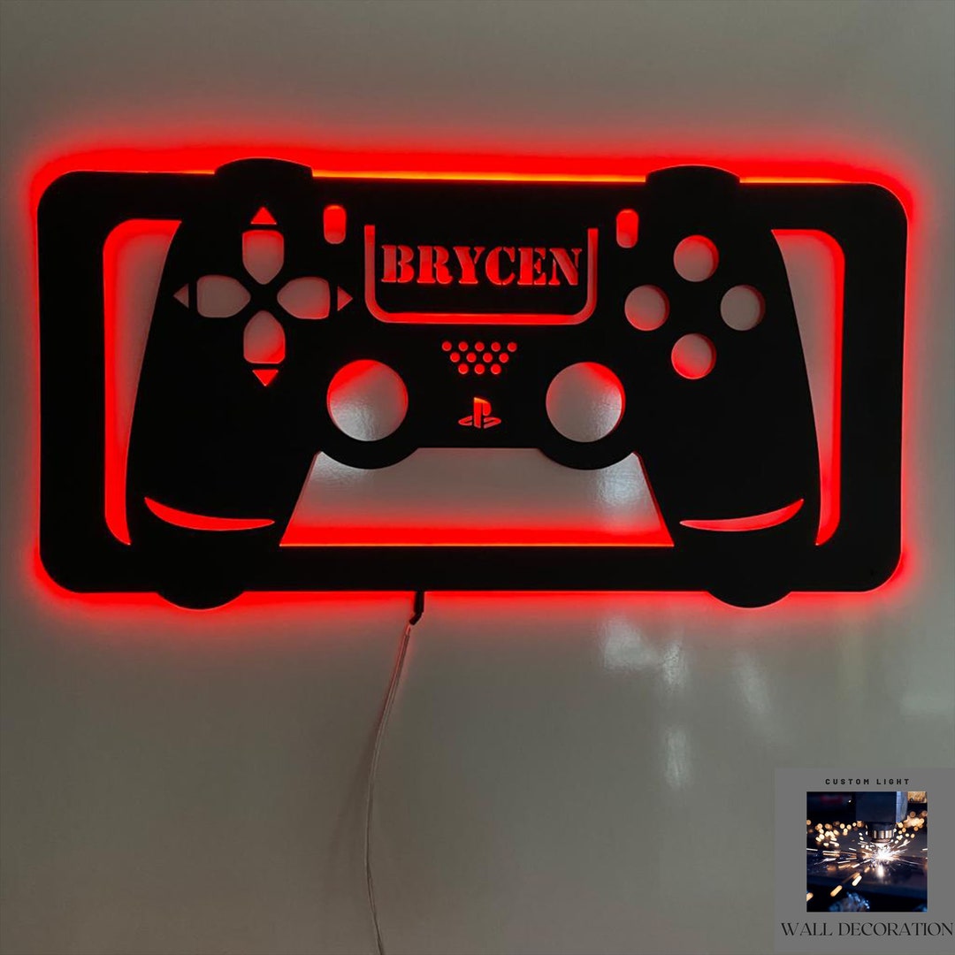Custom Playstation Console Light Table, Metal Wall Decor Console LED ...