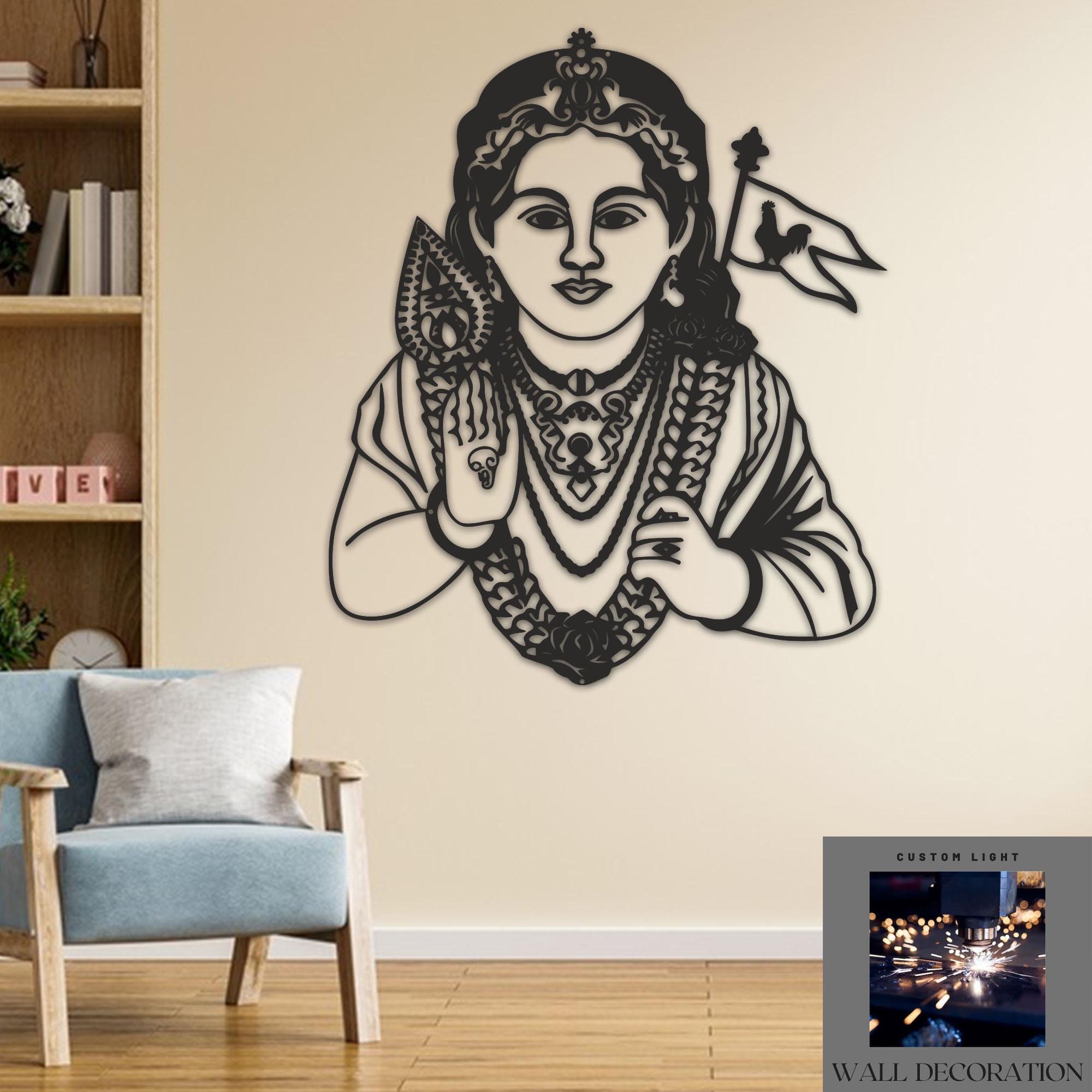 Lord Murugan Metal Wall Art, Lord Murugan Art, Women Home Decor, Living ...