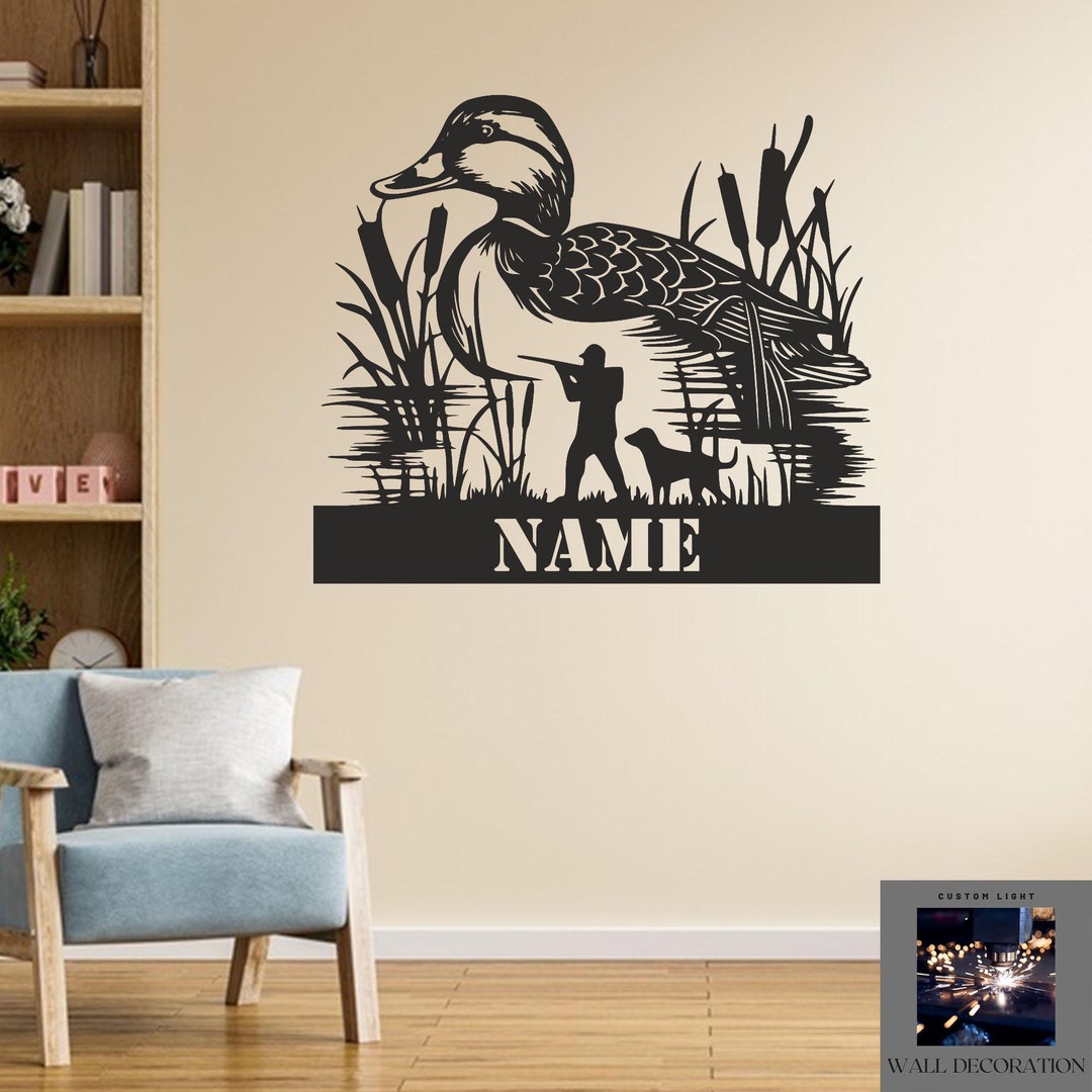 Personalized Duck Hunter Name Metal Sign - Custom Hunting Wall Decor ...