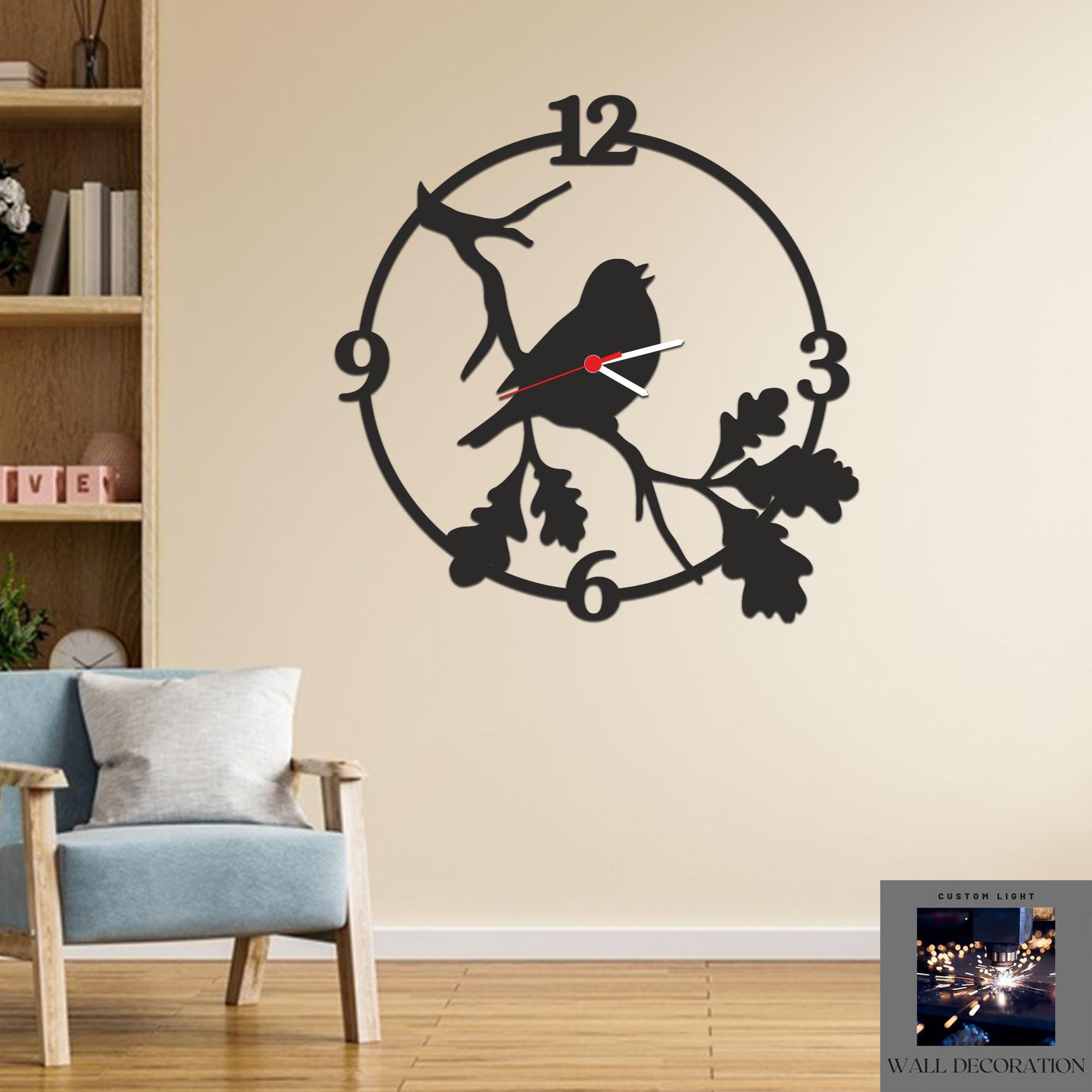 Bird & Tree Metal Wall Clock: Nature-inspired Home Decor - Etsy