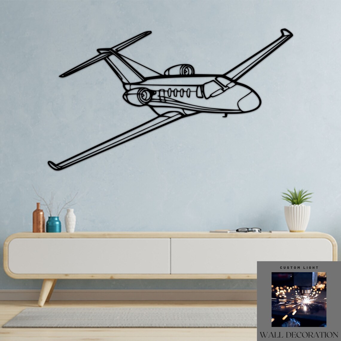Citation M2 Angle Aircraft Silhouette Metal Wall Art, Gifts, Metal ...
