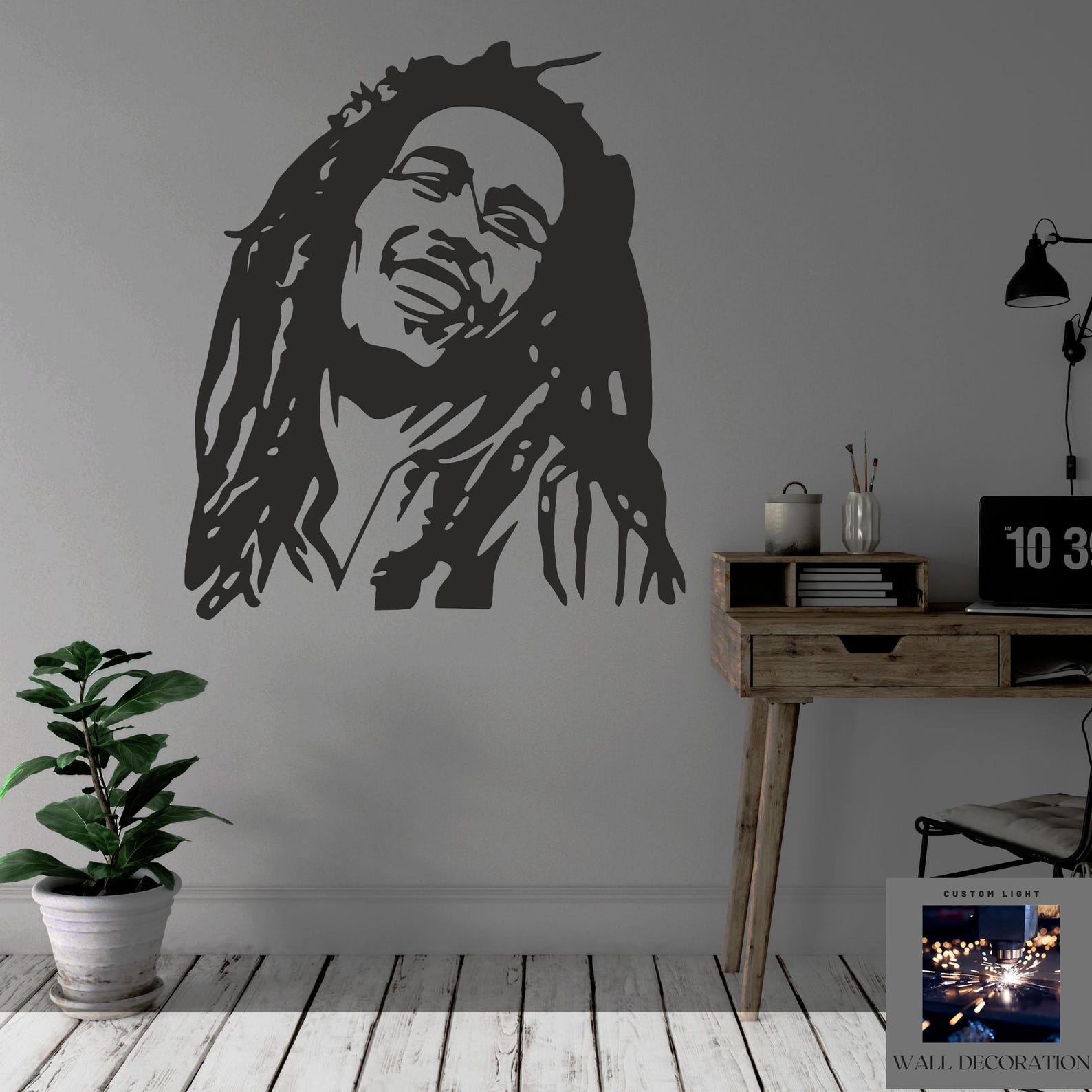 LED Bob Marley Metal Wall Art: Modern Illuminated Musician Decor - Etsy