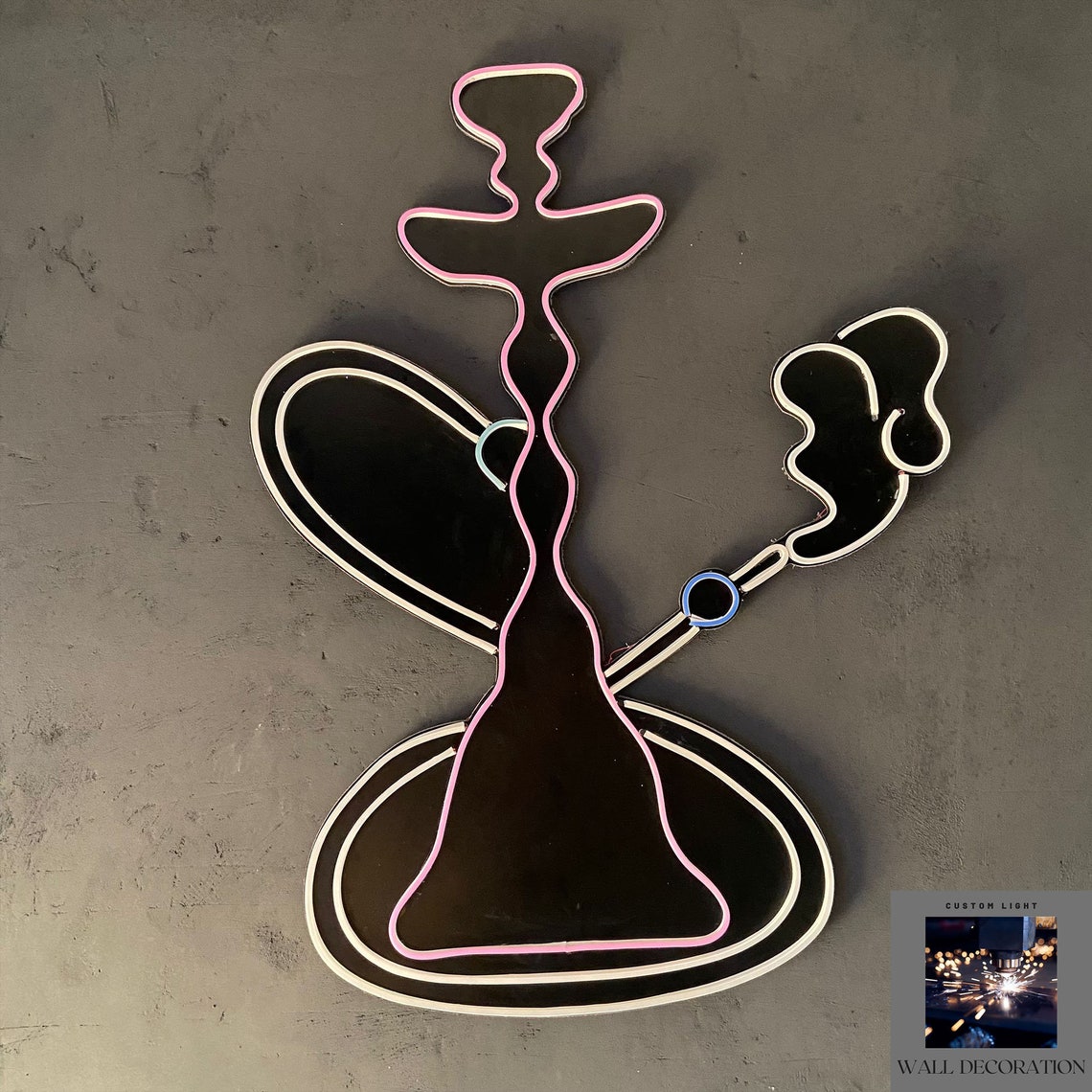 Hookah Neon Sign, Hookah Neon Led Sign, Colorful Neon Sign, Cafe Neon ...