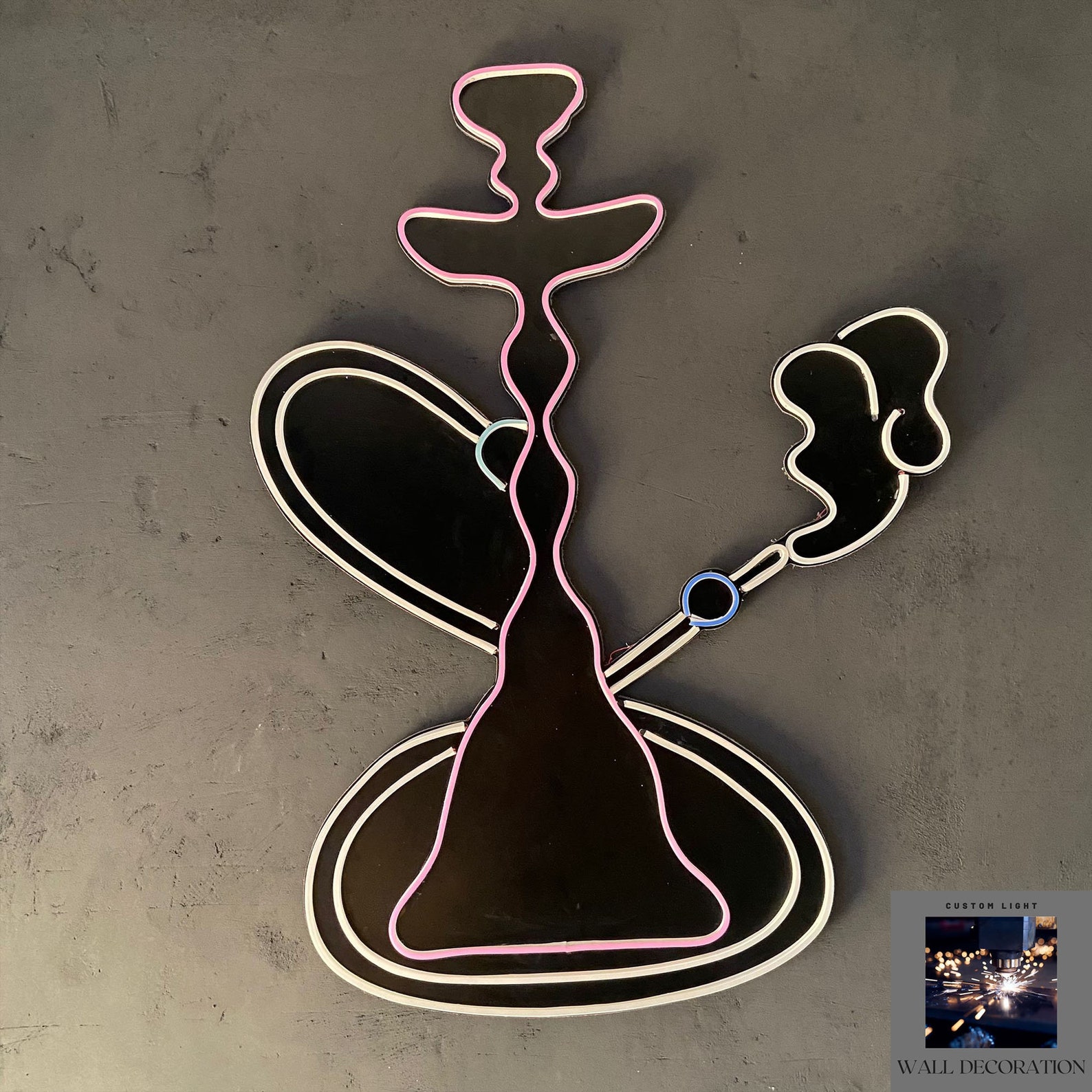 Hookah Neon Sign, Hookah Neon Led Sign, Colorful Neon Sign, Cafe Neon ...