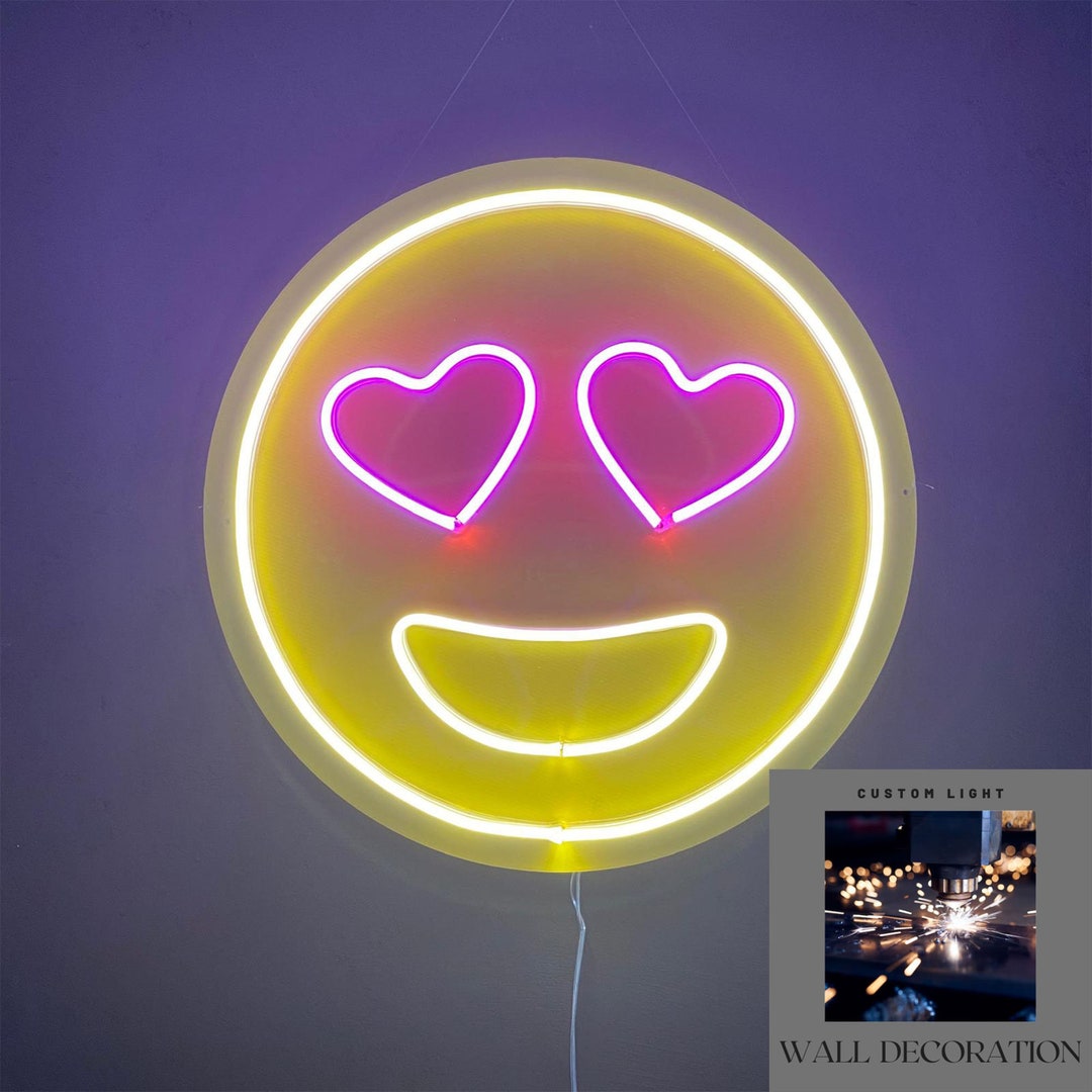 Smile Face Neon Sign,custom Neon Light Sign,led Custom Light Neon Home ...
