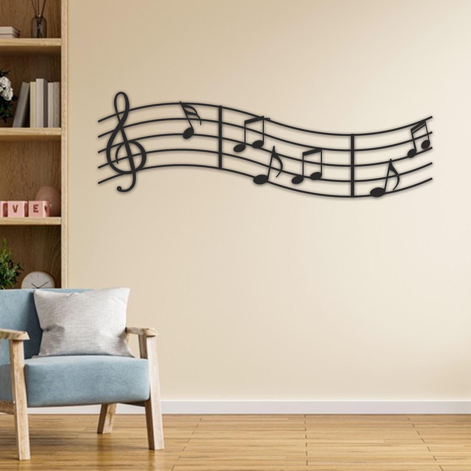 Treble Clef Music Notes Wall Art Print - Vibrant Abstract Music Note ...