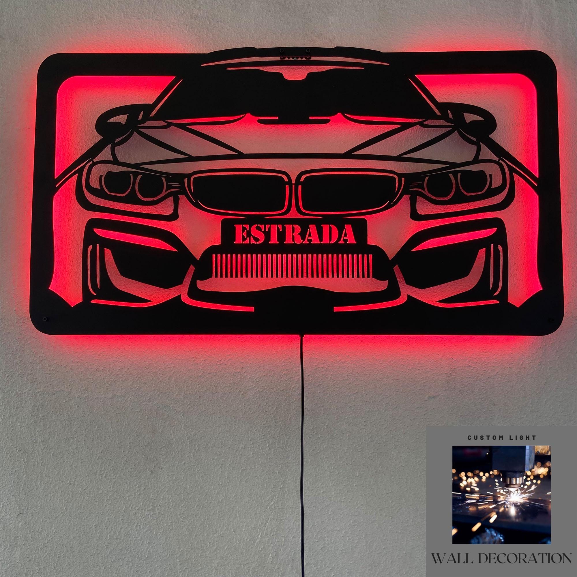 Personalized LED BMW M4 Metal Car Silhouette - Custom Wall Art - Etsy