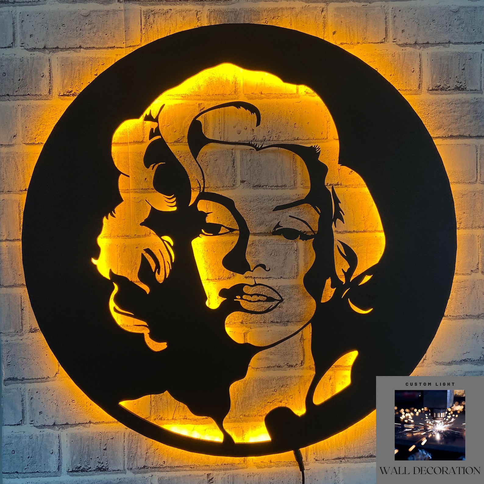 Marilyn Monroe Led Lighted Rgb Wall Art,metal Sign With Led Lights ...