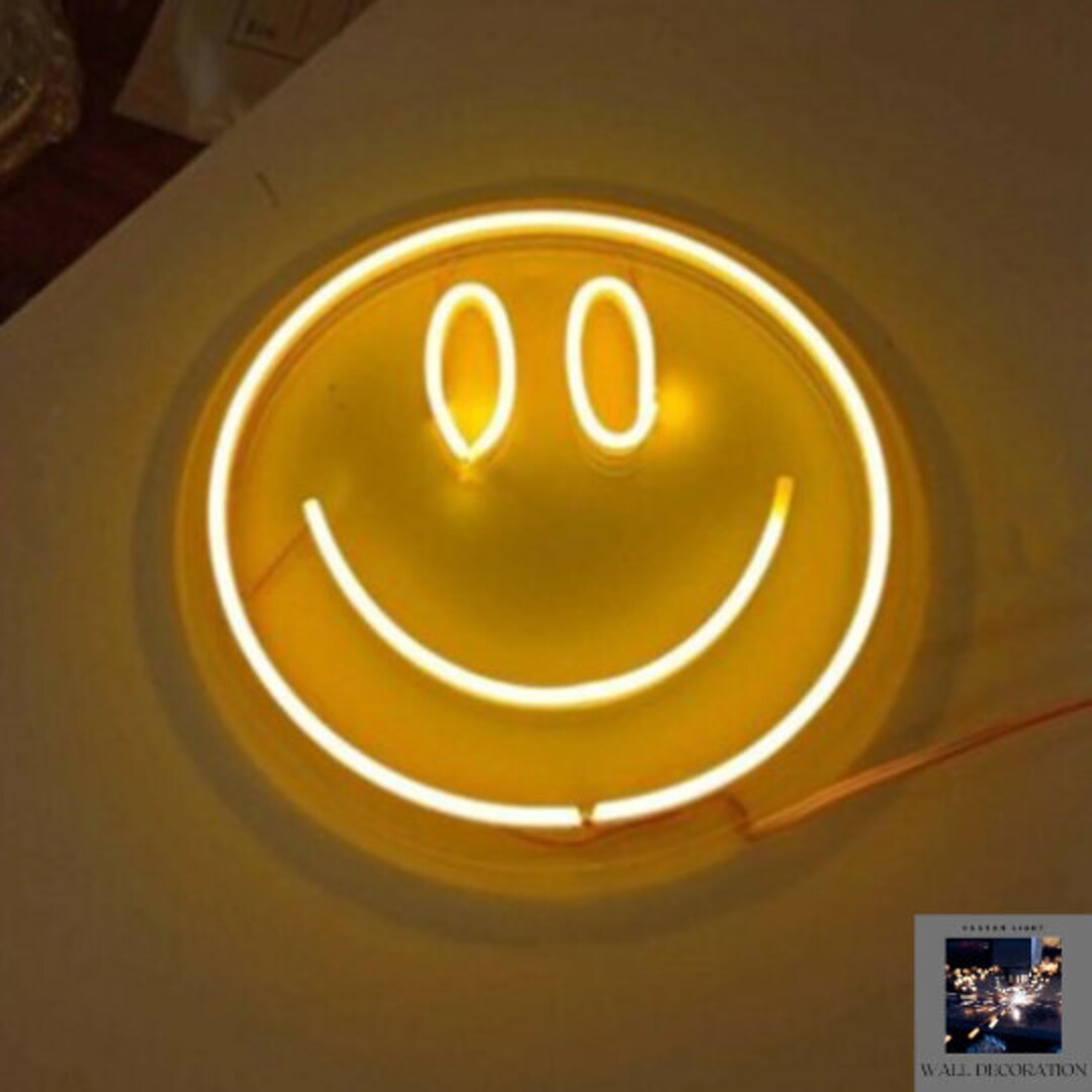 Smile Face Neon Sign,custom Neon Light Sign,led Custom Light Neon Home ...