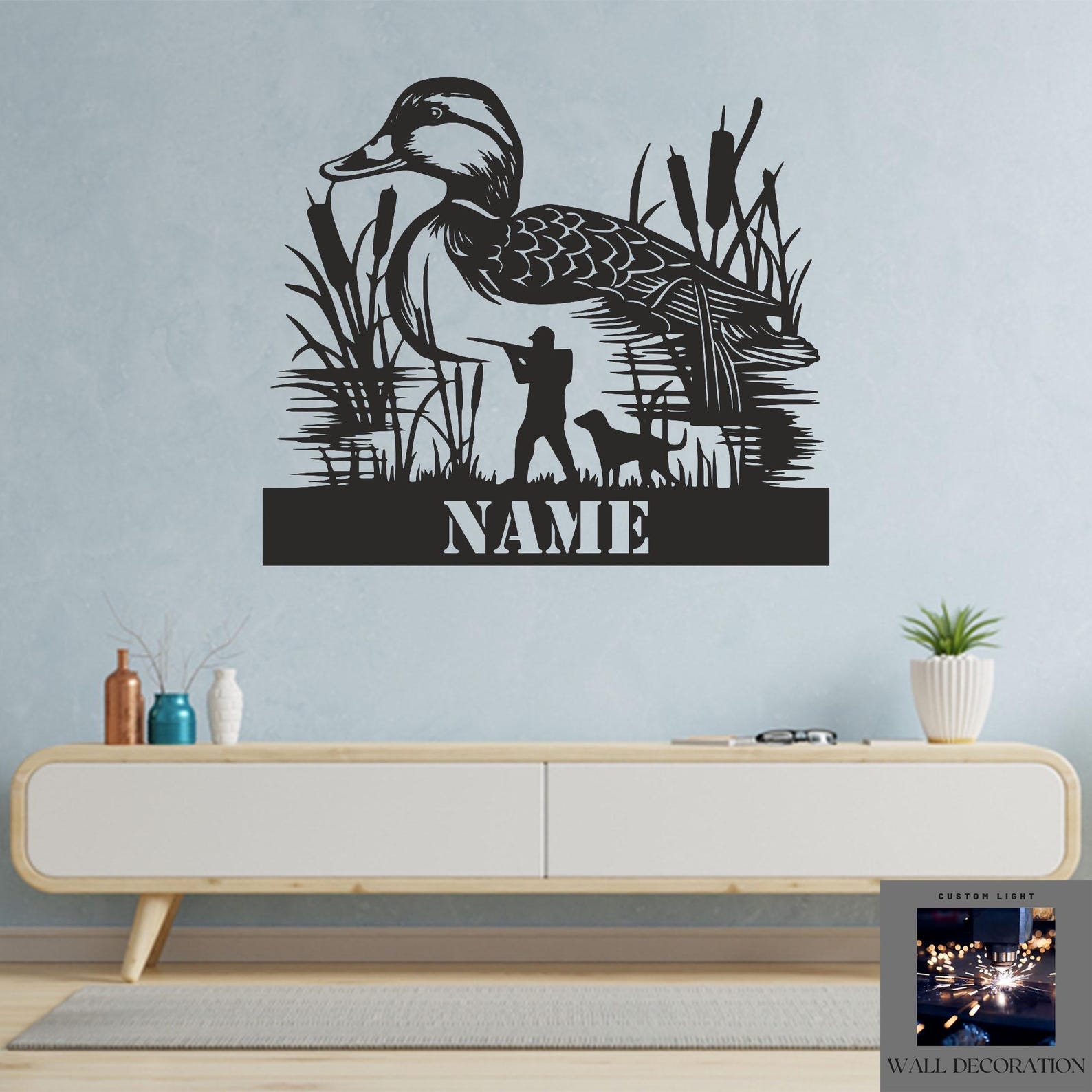 Personalized Duck Hunter Name Metal Sign - Custom Hunting Wall Decor ...