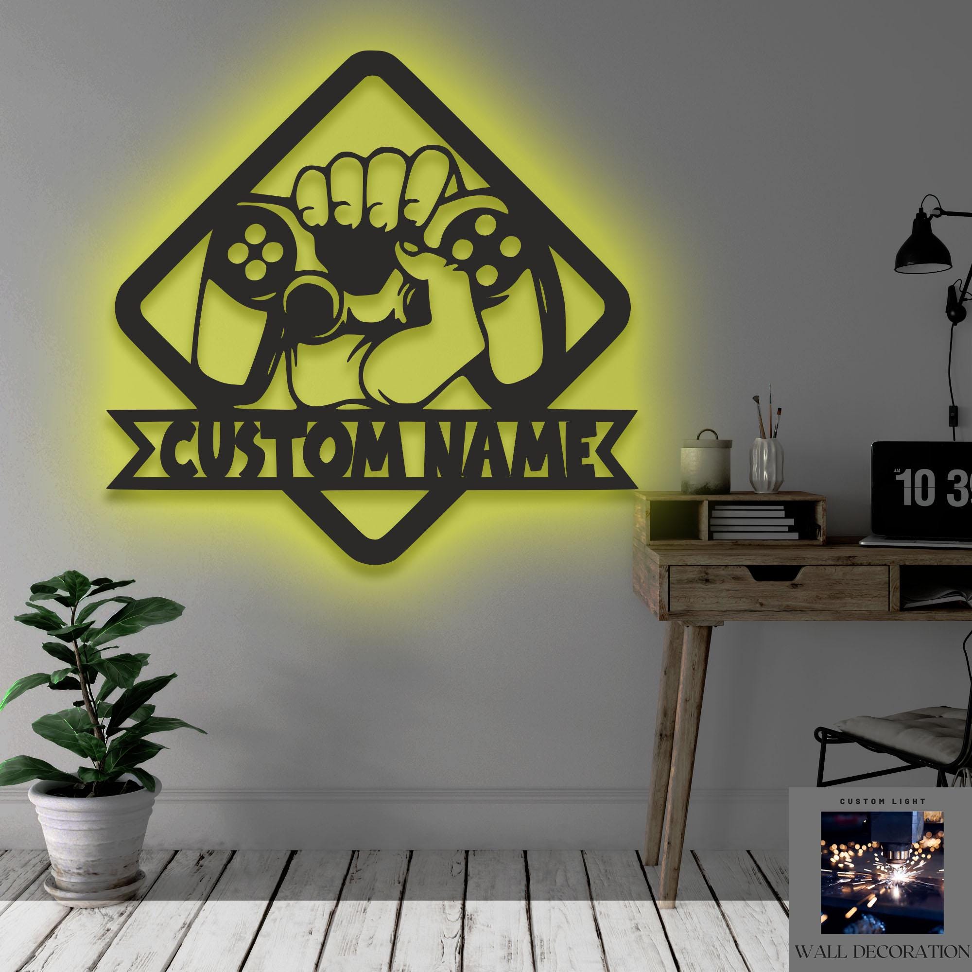 Custom Game Controller Metal Wall Art: RGB LED Gamer Decor - Etsy