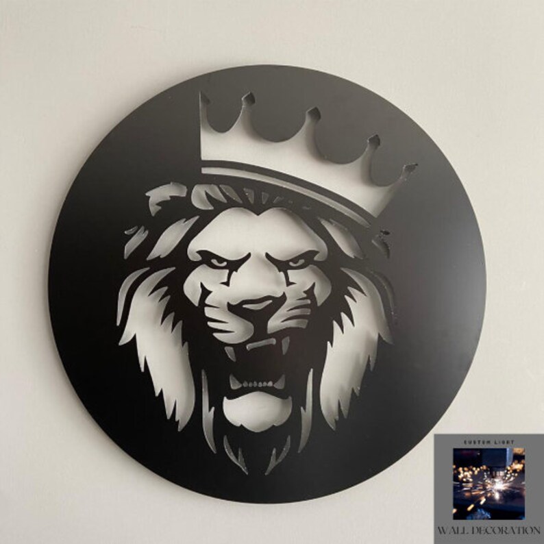 Lion Head Metal Led Illuminated Wall Decoration,metal Sign With Led ...