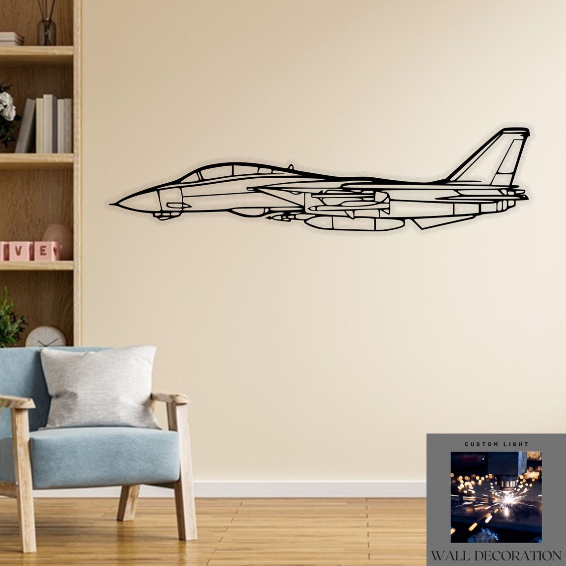 F-14 Tomcat Silhouette Metal Wall Art, Gifts,metal Plane Wall ...