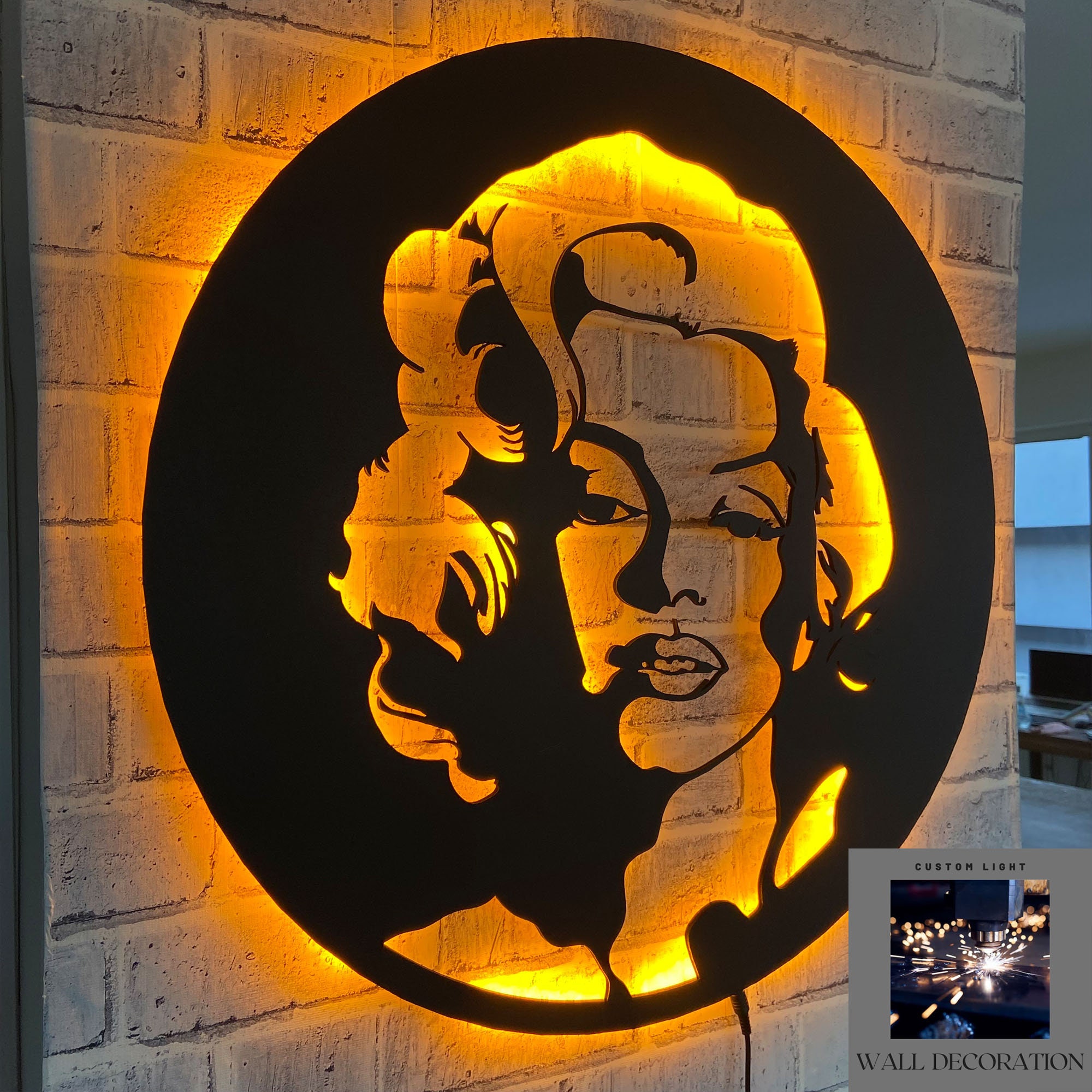 Marilyn Monroe Led Lighted Rgb Wall Art,metal Sign With Led Lights ...