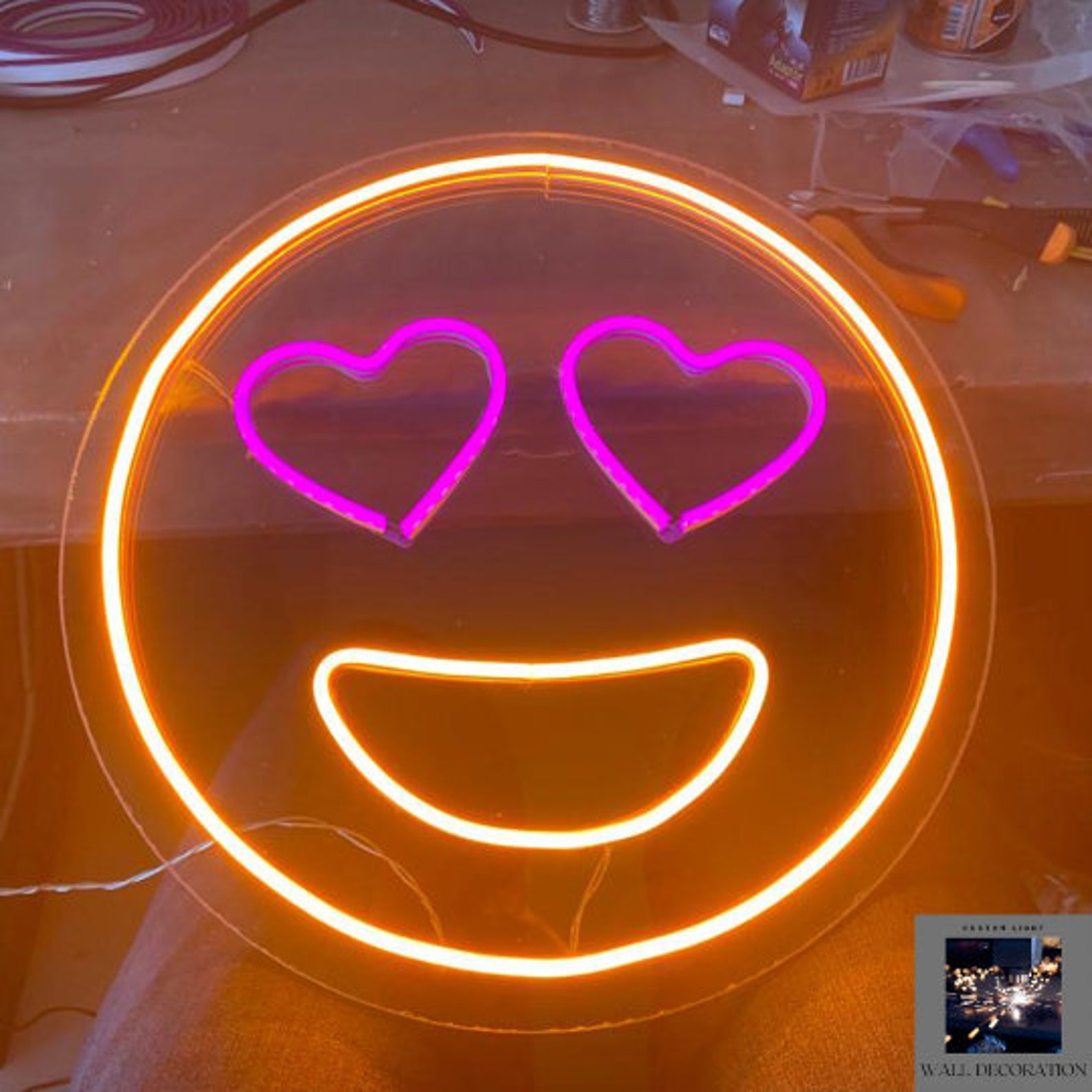 Smile Face Neon Sign,custom Neon Light Sign,led Custom Light Neon Home ...