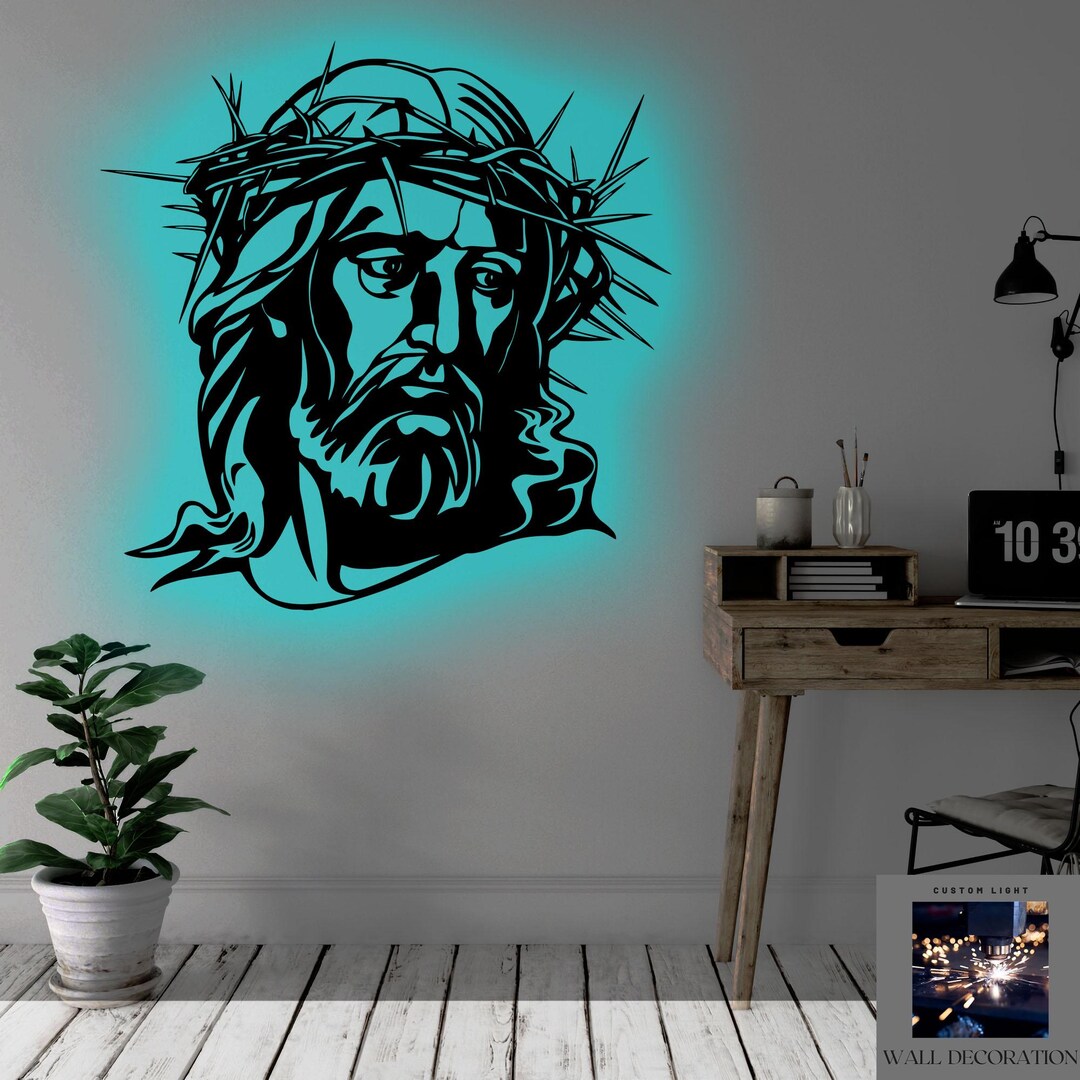 Jesus Metal Wall Art, Home Decor and Gifts, Cross Metal Sign, Large ...