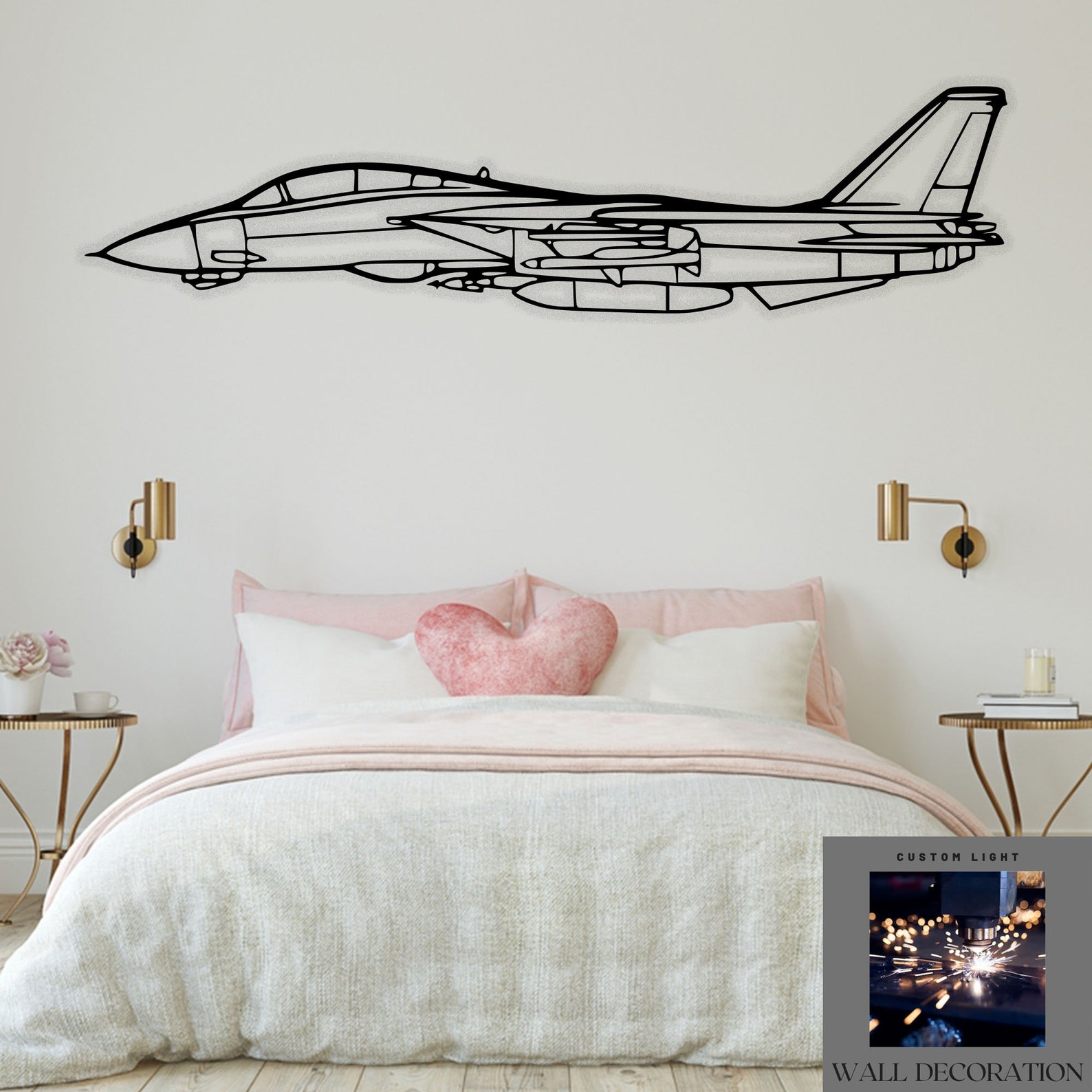 F-14 Tomcat Silhouette Metal Wall Art, Gifts,metal Plane Wall ...