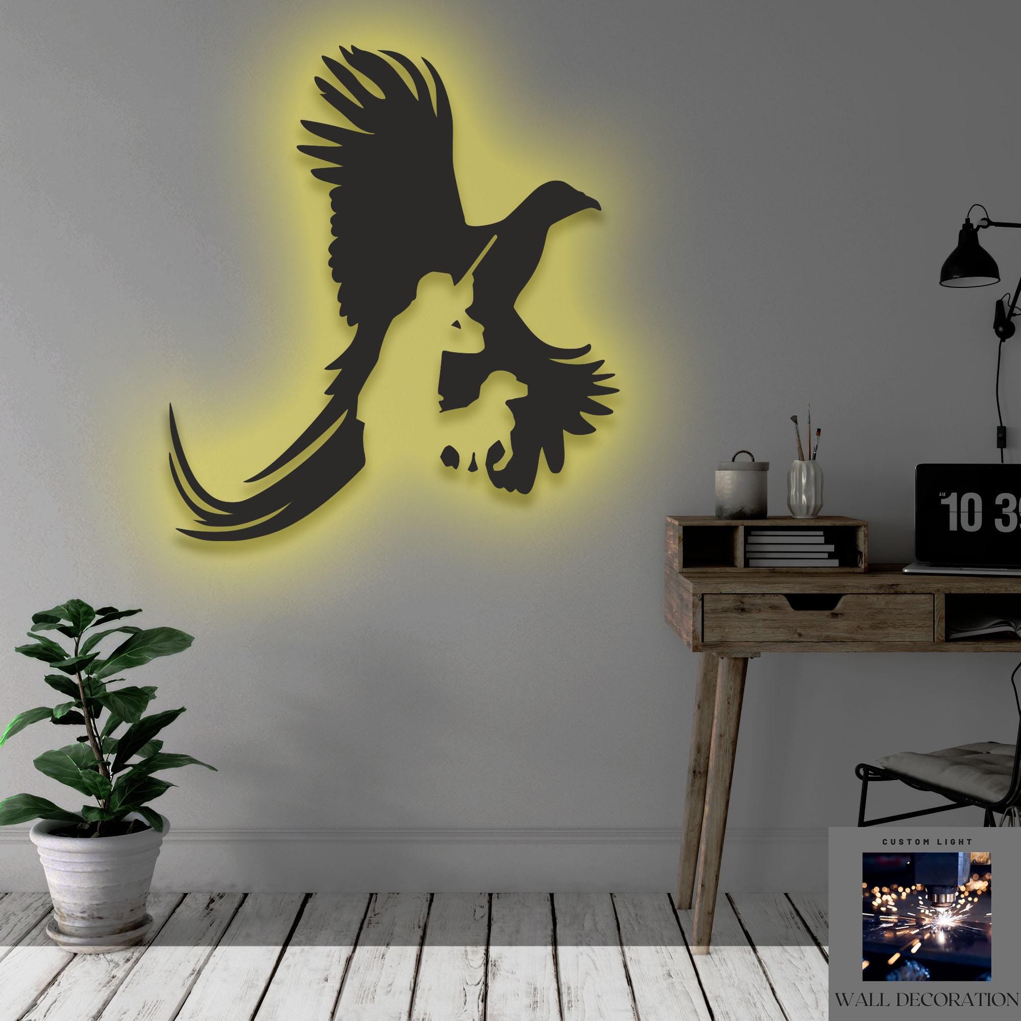 Pheasant Hunter RGB LED Wall Art – Metal Wall Decor With Color Changing ...