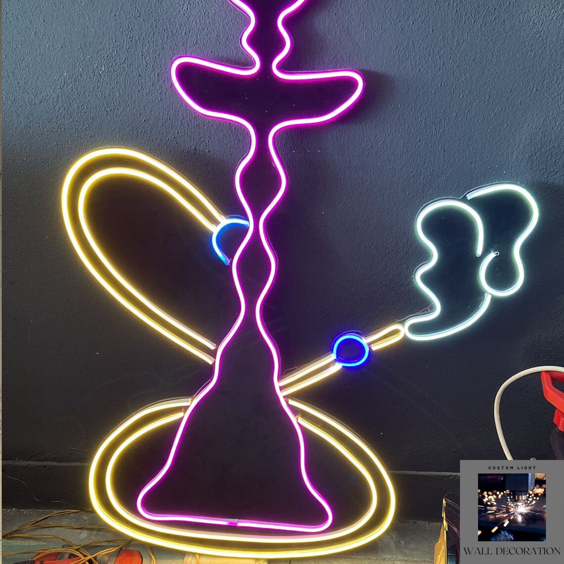 Hookah Neon Sign, Hookah Neon Led Sign, Colorful Neon Sign, Cafe Neon ...
