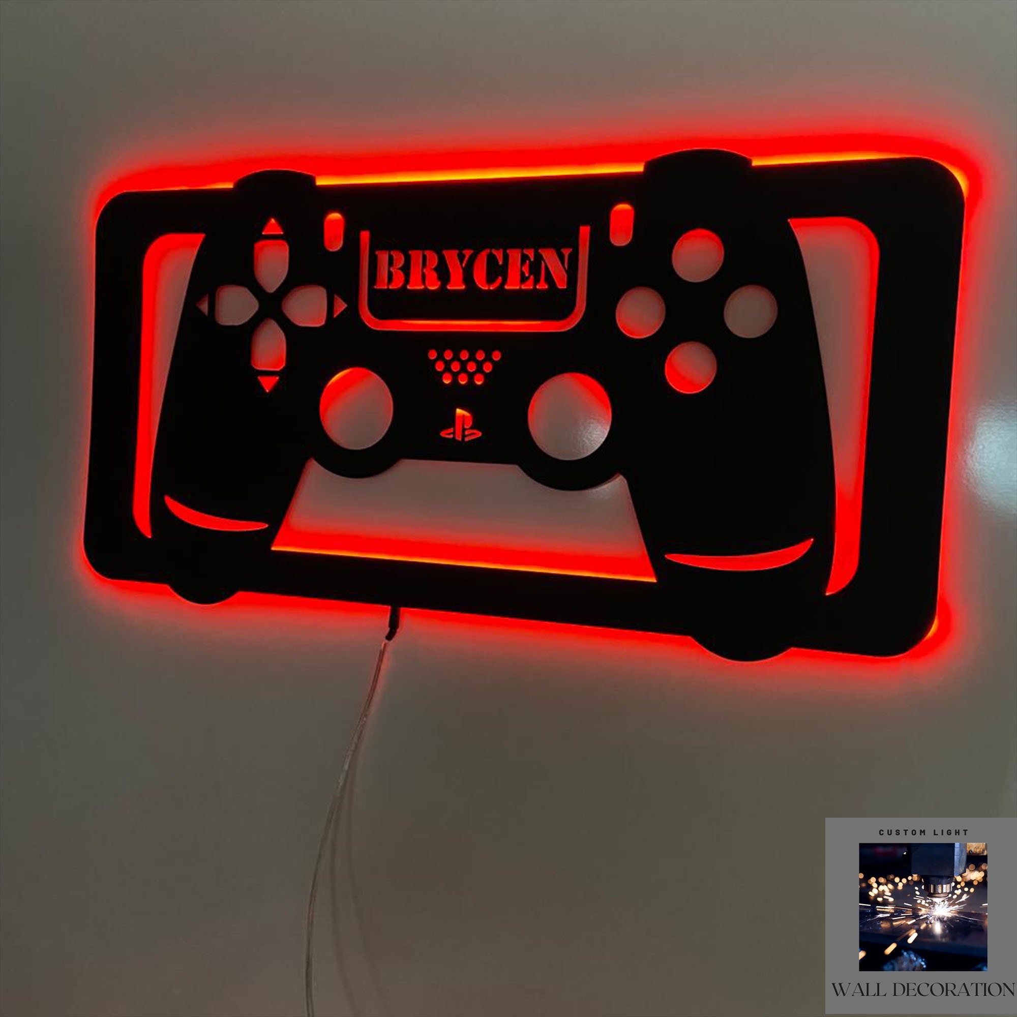 Custom Playstation Console Light Table, Metal Wall Decor Console LED ...