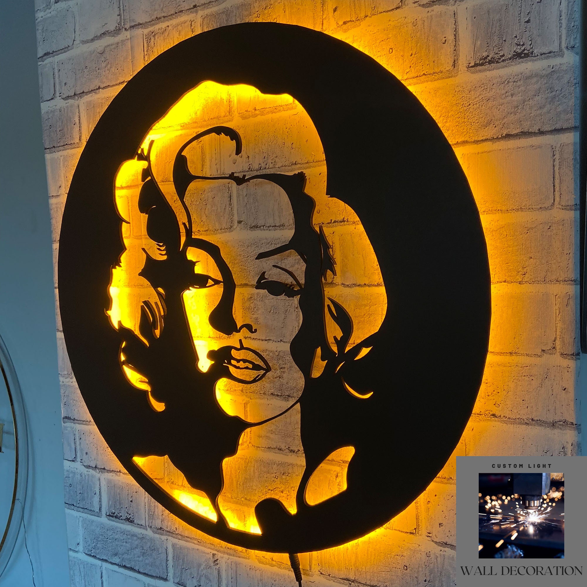 Marilyn Monroe Led Lighted Wall Art, Metal Sign With Led Lights ...