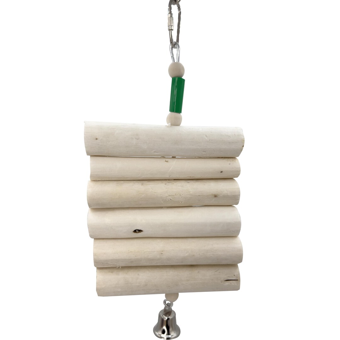 3560 Skinless Sola Chewer Bird Toy With Soft Sola Wood Logs and Bell ...