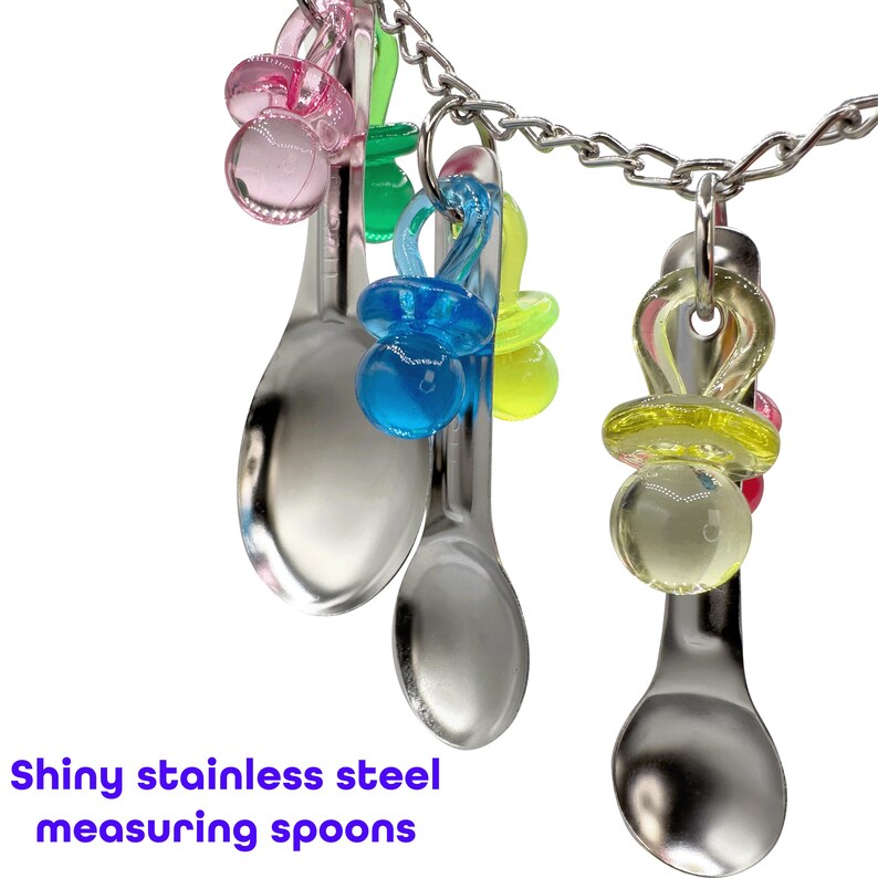 1969 Spoon Pacifier Shine Versatile Bird Cage Toy, Stainless Steel ...