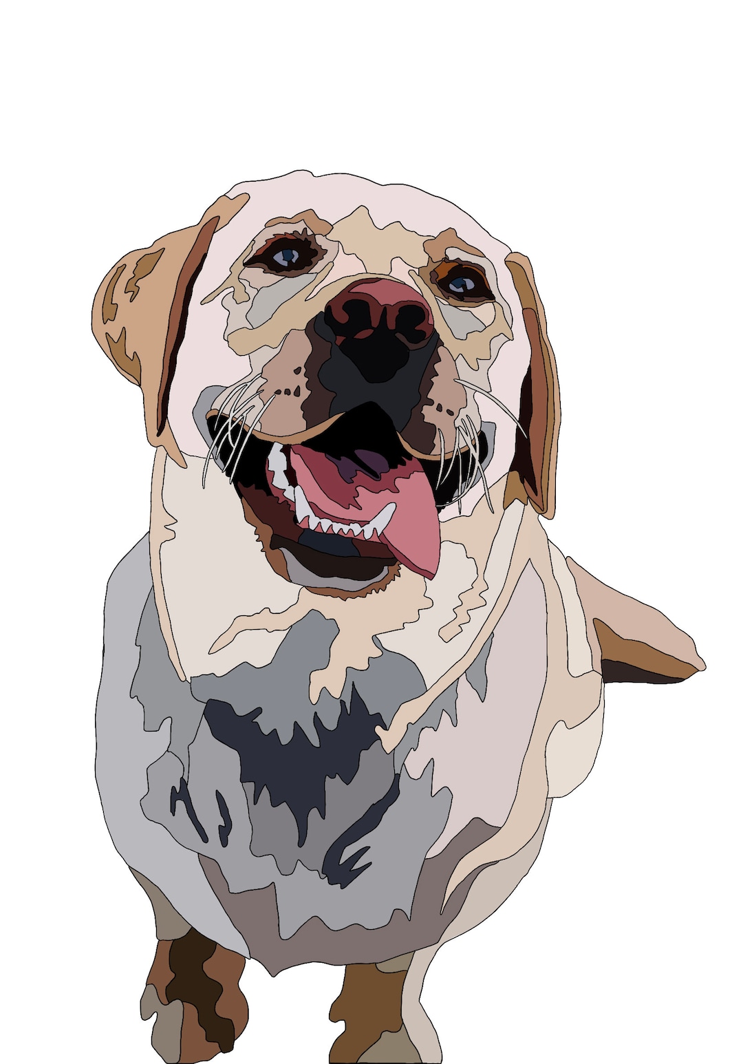 Yellow Lab Fabric Collage Pattern - Etsy