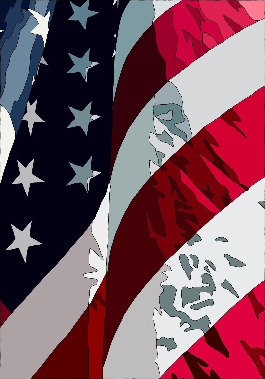 Digital Download American Flag Fabric Collage Pattern - Etsy