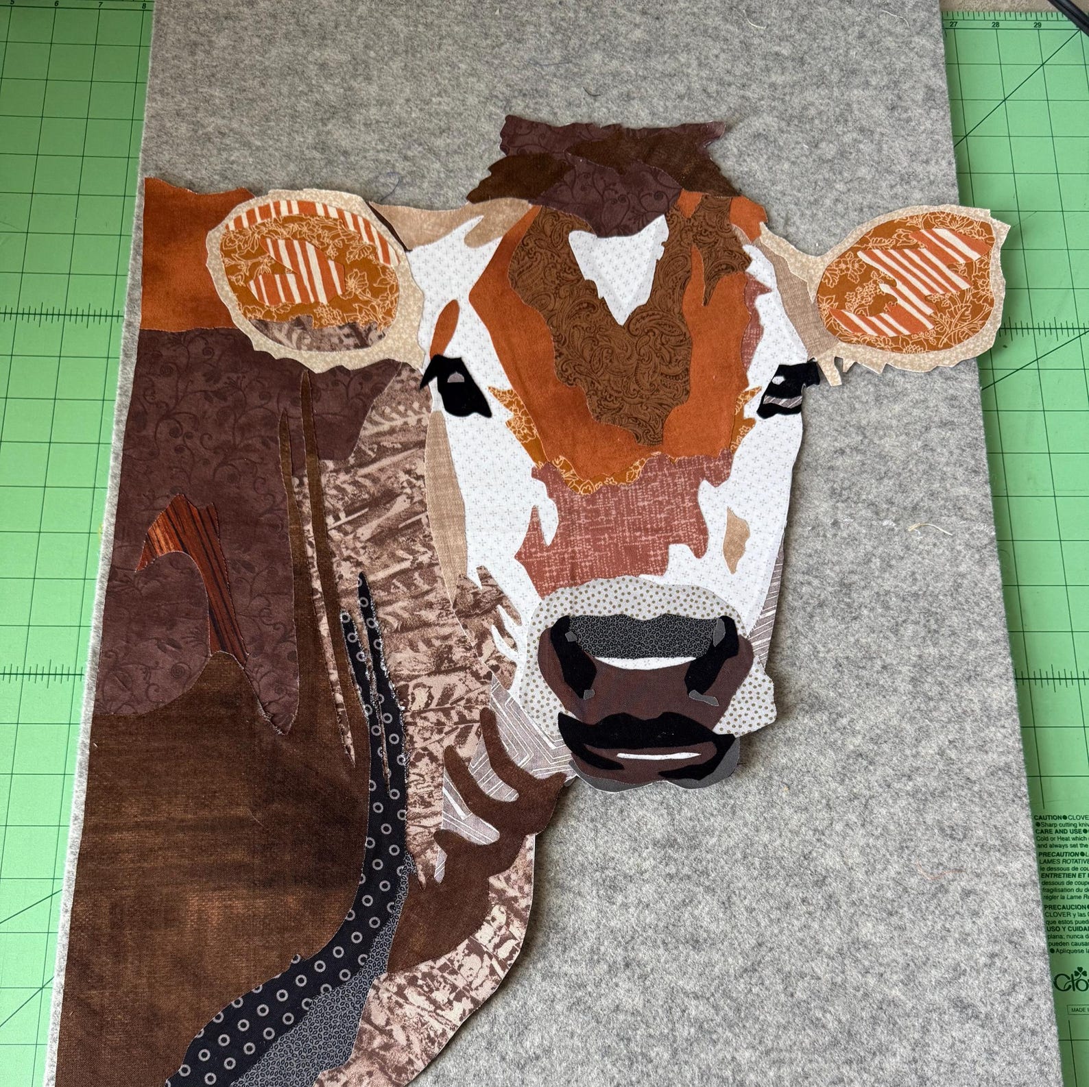 Dairy Cow Fabric Collage Pattern - Etsy