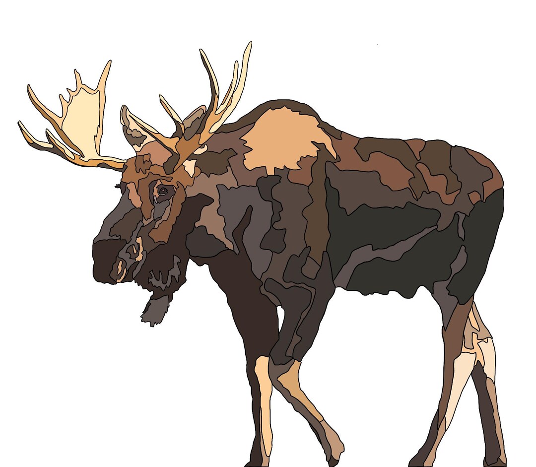 Digital Download Moose Fabric Collage Pattern - Etsy