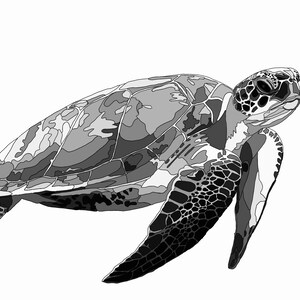 Sea Turtle Fabric Collage Pattern - Etsy