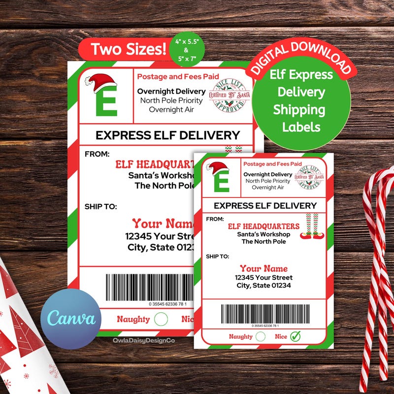Elf on Shelf Mail Label - Etsy