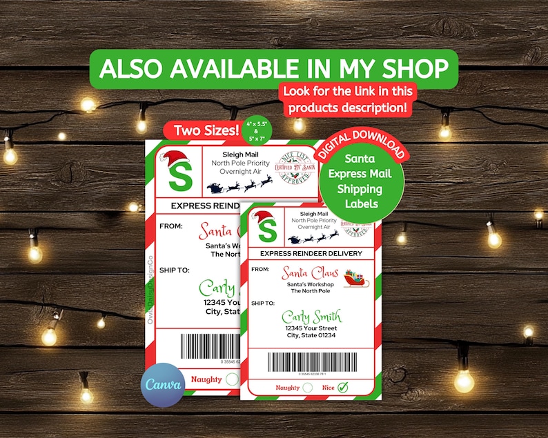 Editable Elf Shipping Label, North Pole Express (digital Download) - Etsy