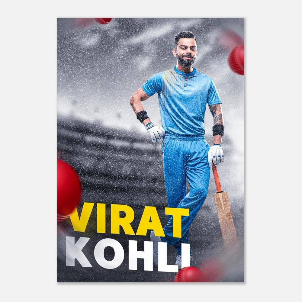 Virat Kohli India Cricket Poster - Etsy