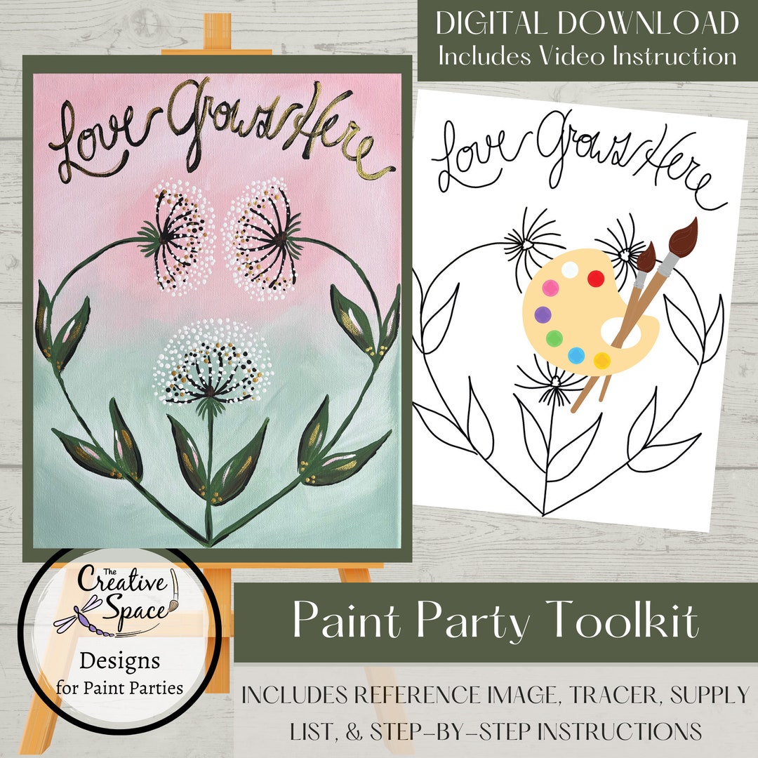 Paint Party Toolkit Digital Download Spring Design - Etsy
