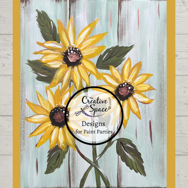 Paint Party Toolkit Digital Download Fall Sunflowers Tutorial - Etsy