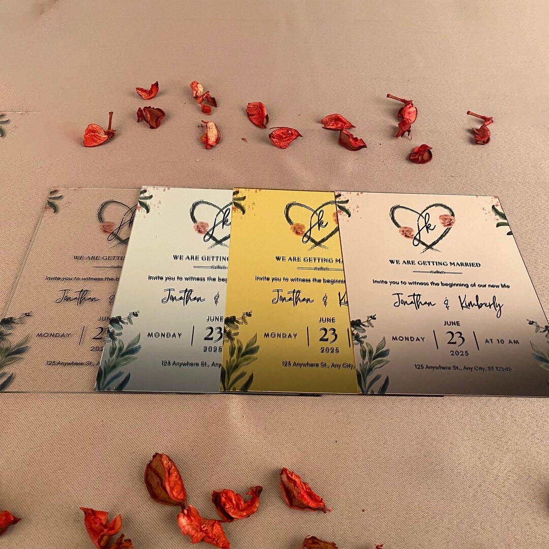 Wedding Invitation, Acrylic Invitations, Acrylic Gold Invitations ...