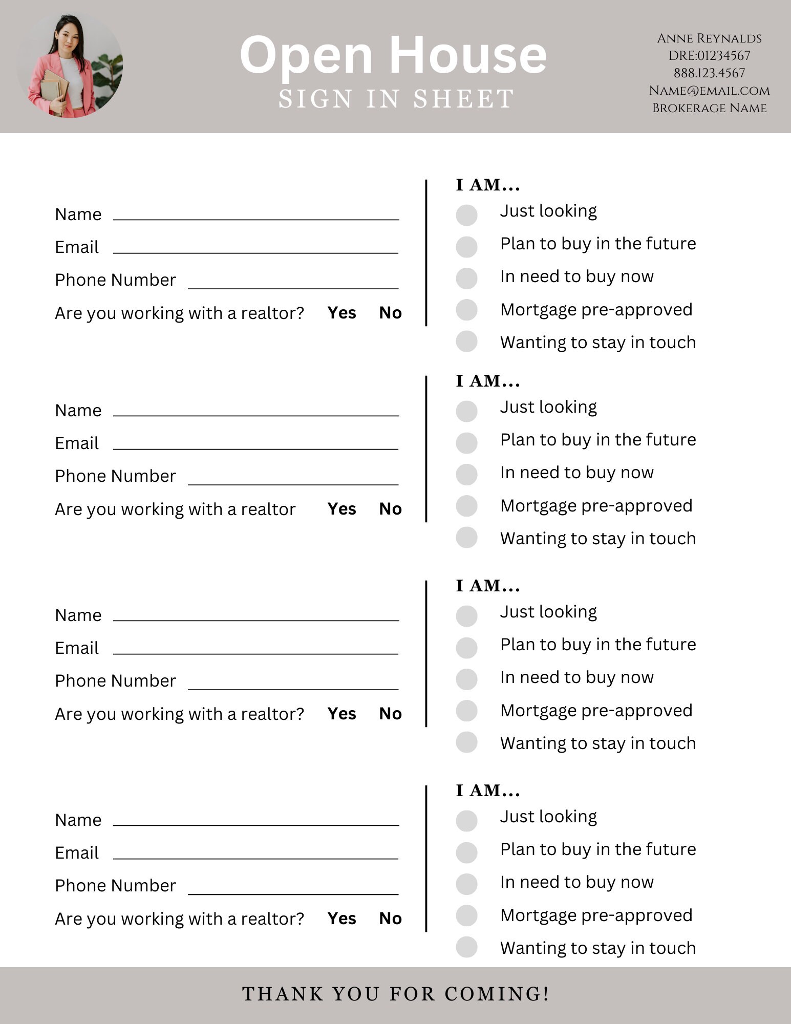 Open House Sign-in Sheet to Keep Track of Your Guests and Prospects! - Etsy