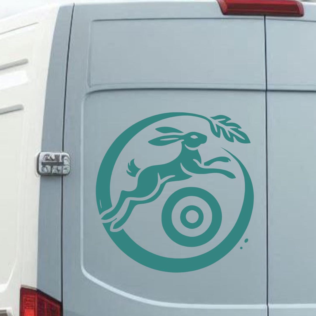 Leaping Hare MATT Vinyl Decal Sticker Window Car Wall Van Glass Caravan ...