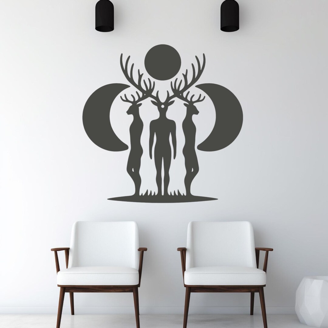Horned Gods MATT Vinyl Decal Sticker Window Car Van Wall Cernunnos Goth ...