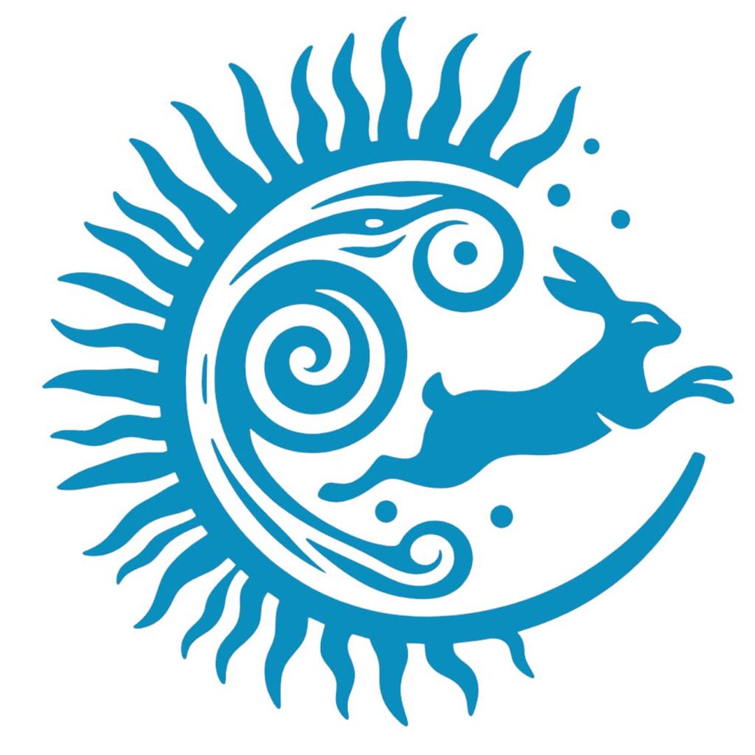 Spiral Sun and Leaping Hare Vinyl Decal Sticker Window Car Van Wall ...
