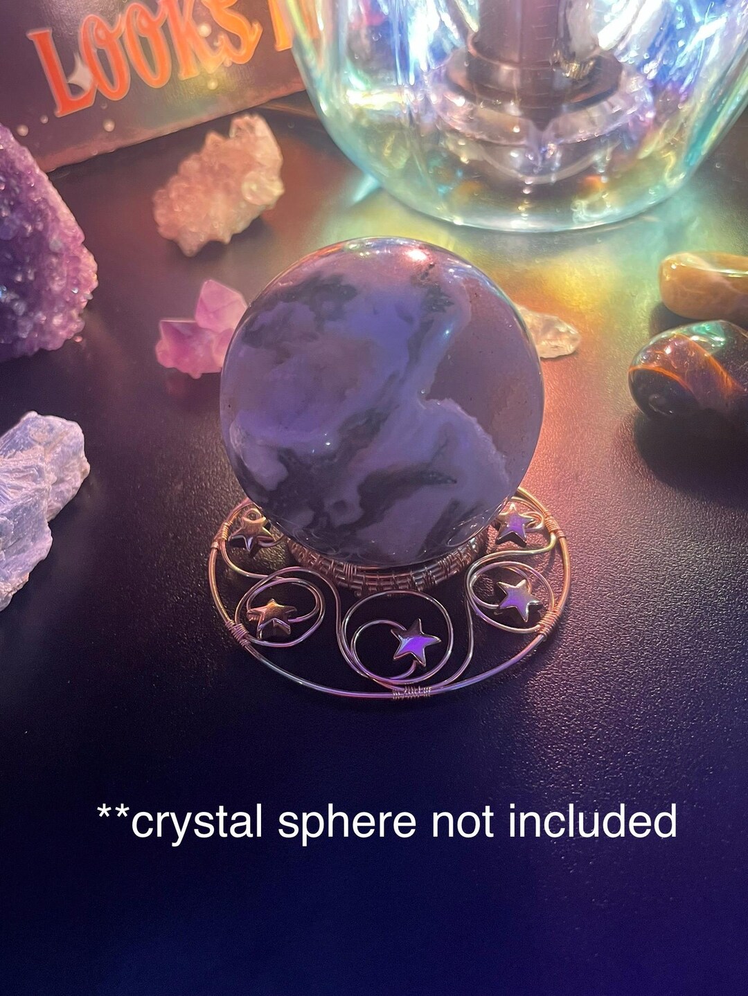Crystal Sphere Stand | Wire Wrapped Decor | Celestial Crystal Decor ...
