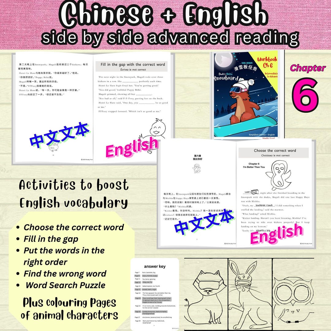 Ch 6 Simplified Chinese/english Dual Language Printable Activity ...