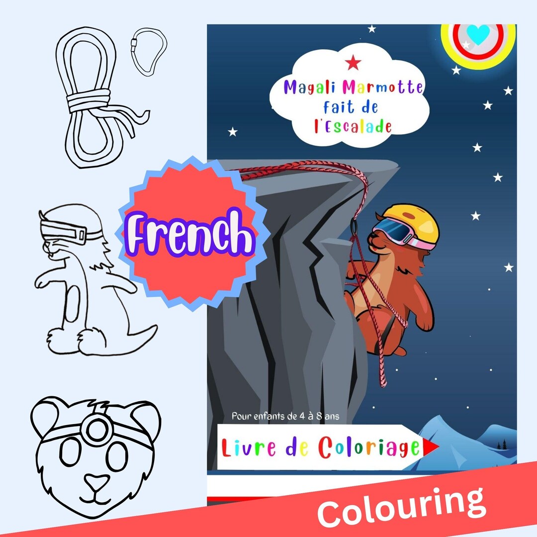 French Language Activity, Rock Climb Colouring Printables, Rockclimb ...
