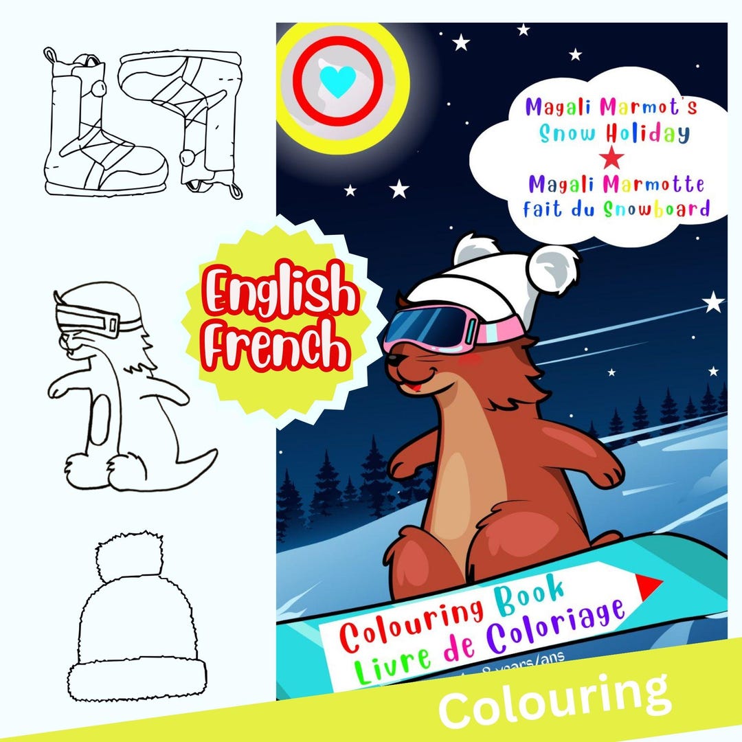Bilingual French Language Activity, Printable Colouring Pages. Theme ...