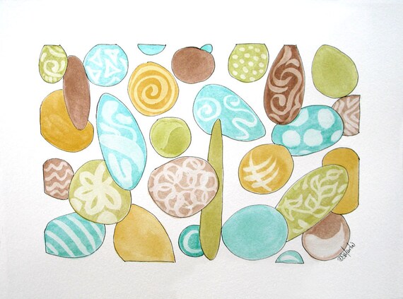 Items similar to ORIGINAL Watercolor SOFT CandY designs pebbles ...