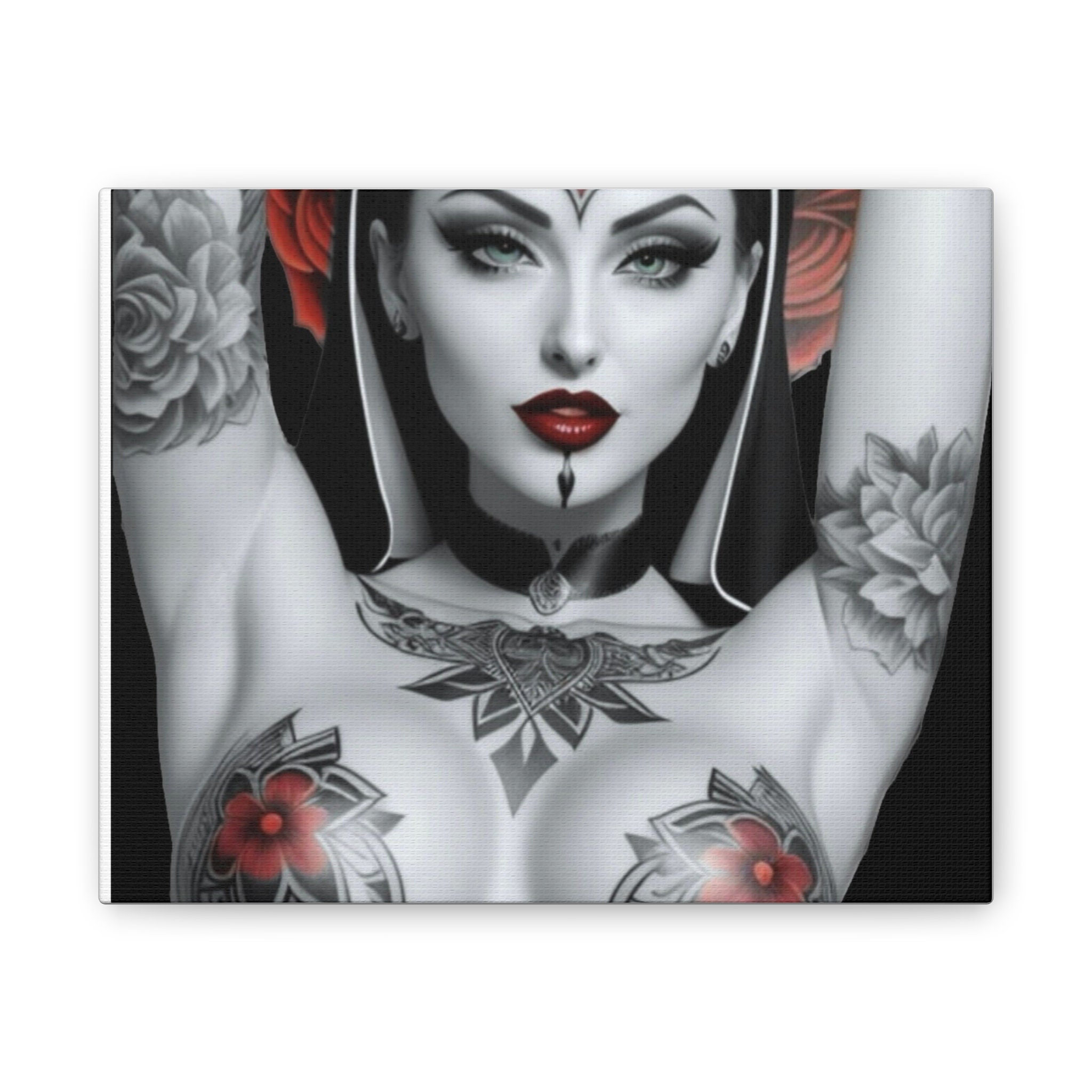 Tatted Nun Canvas Stretched 0 75 Etsy